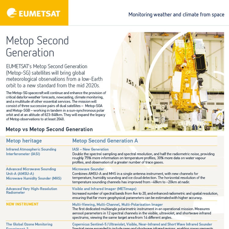 Metop Second Generation - Facts and figures - 2 pages | EUMETSAT